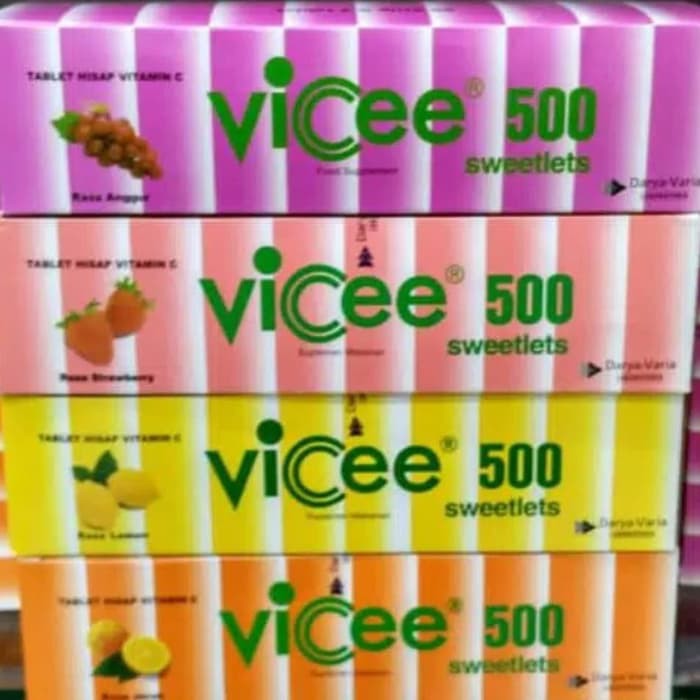 Jual Vicee 500 Vitamin C 1 Box isi 50 Strip Vice Tablet Hisap Suplemen ...