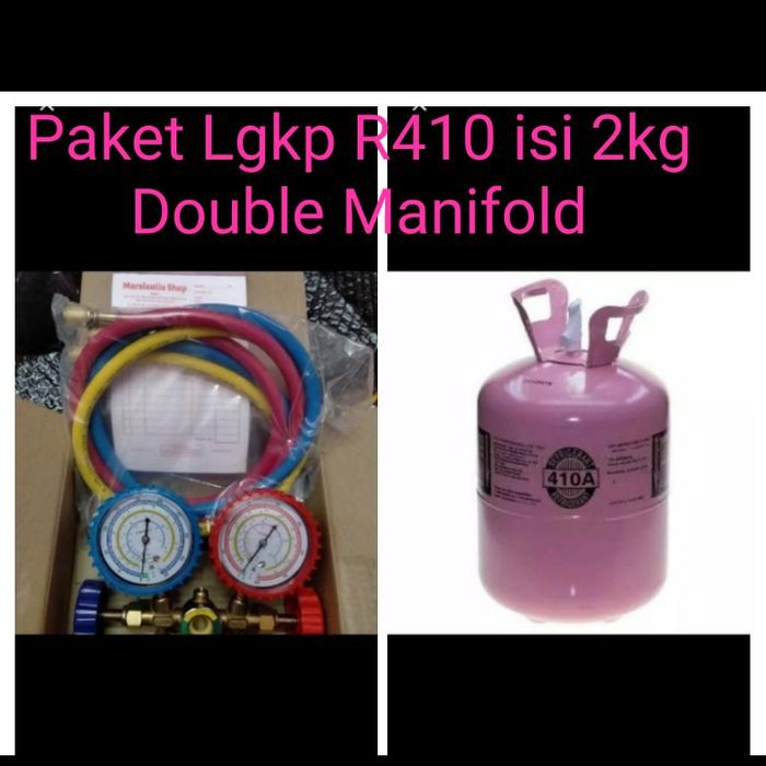 Jual Paket Lengkap isi Freon R410 isi 2kg Double Manifold R410a 410a | Shopee Indonesia