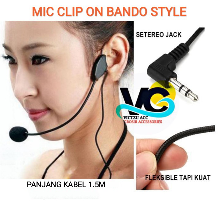 Jual Mic Clip On Bando Stlyle untuk Youtuber Vlogger Smule untuk ...