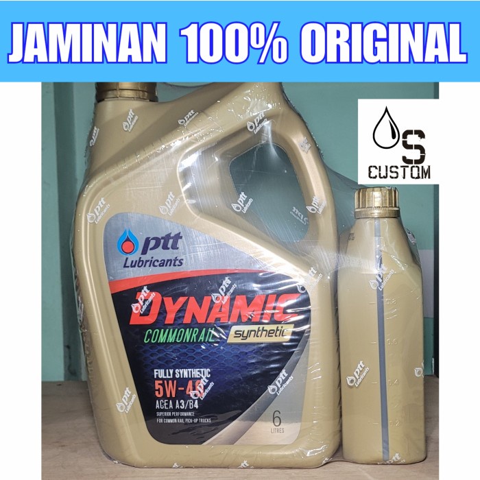 Jual Oli Diesel PTT Dynamic 5w40 7L ACEA A3 B4 Full Synthetic | Shopee Indonesia