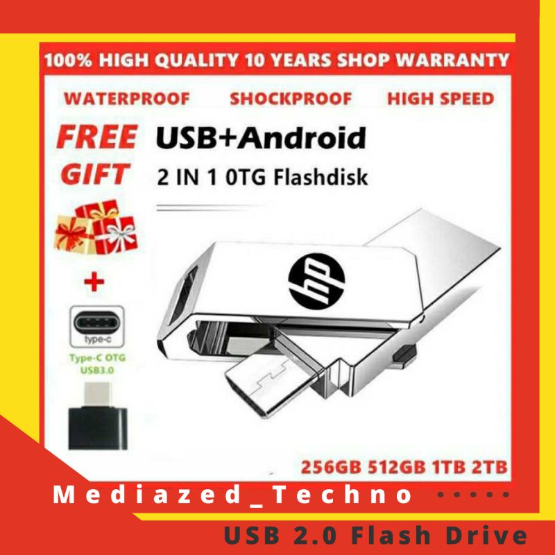 Jual Flashdisk HP USB OTG 256 Gb/512 Gb/1 Tb/2 Tb U Disk Pen Drive ...