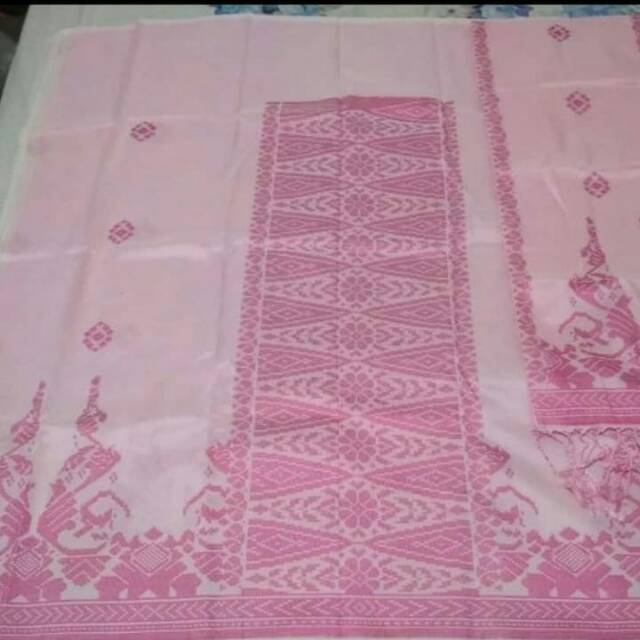 Jual Kain Songket Tenun Silungkang Warna Baby Pink | Shopee Indonesia