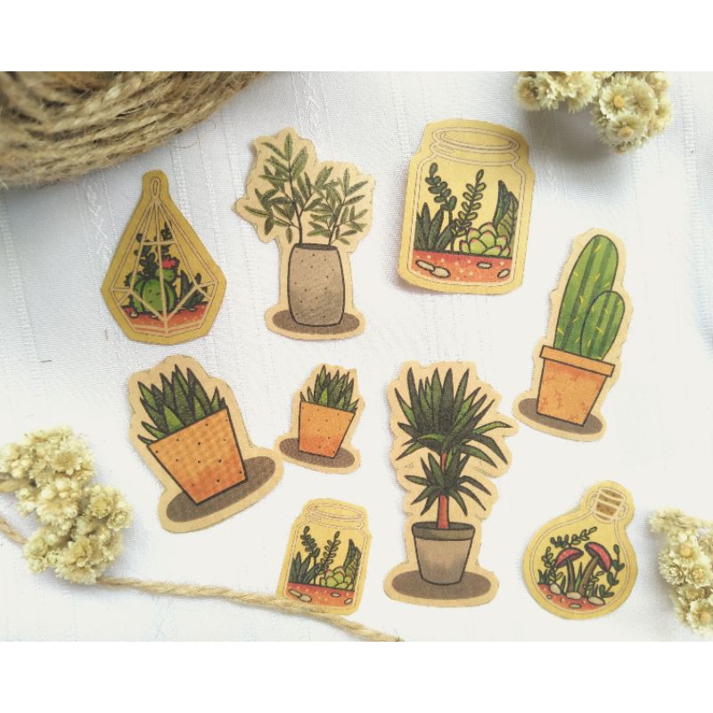 Jual Stiker mini lucu Terarium/Tanaman/tumbuhan &Stiker Aesthetic ...