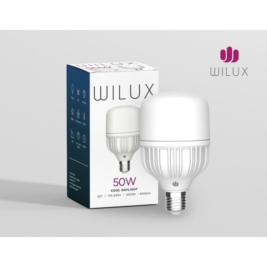 Jual Lampu WILUX LED TBulb - 50W - Putih CDL 6500K - T-BULB Kapsul GEN2 ...