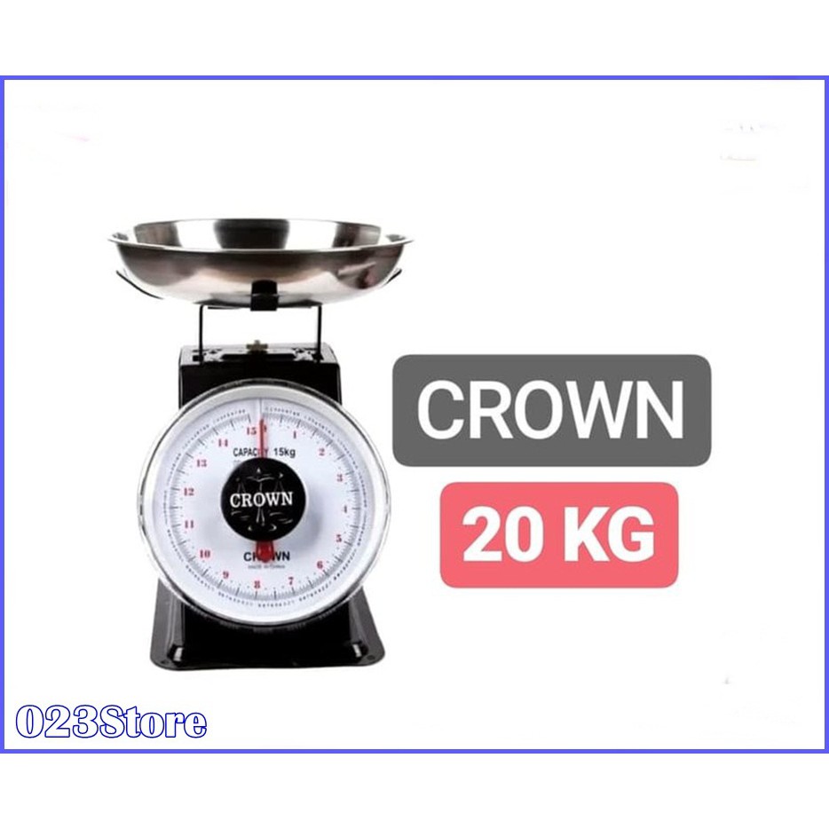 Jual timbangan duduk- jarum 20kg merk crown stainless-barang kokoh | Shopee Indonesia