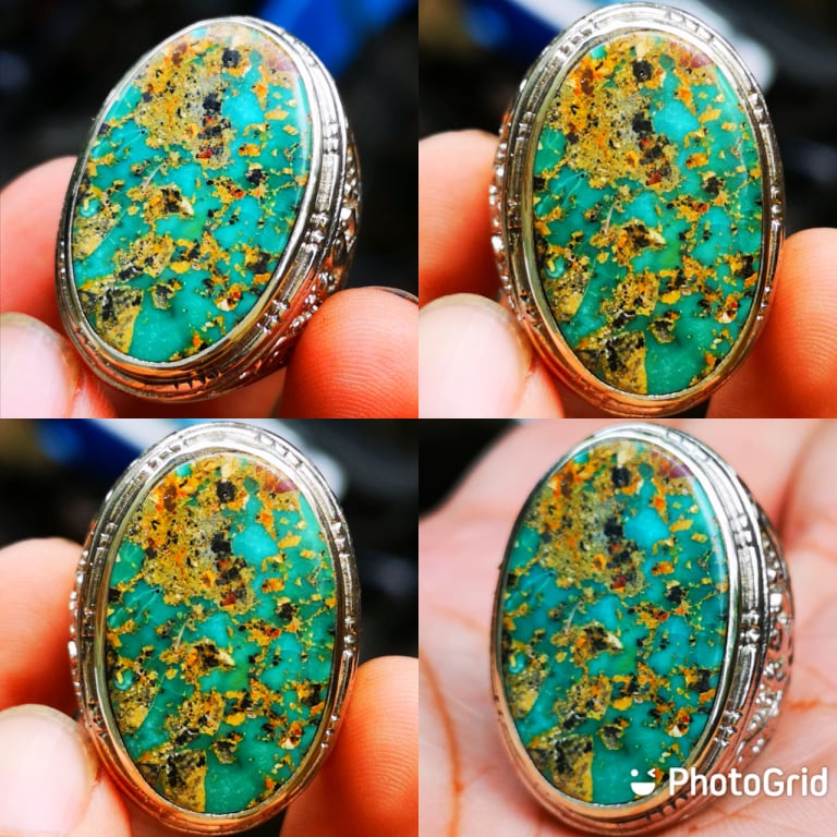 Jual Batu Cincin Natural Batu Akik Pirus Persia Urat Emas Kuno Jaminan ...