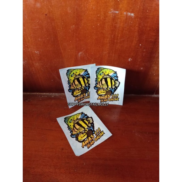 Jual Sticker Stiker Aquarium Channa Snakehead Awas!! Ikan Galak ...