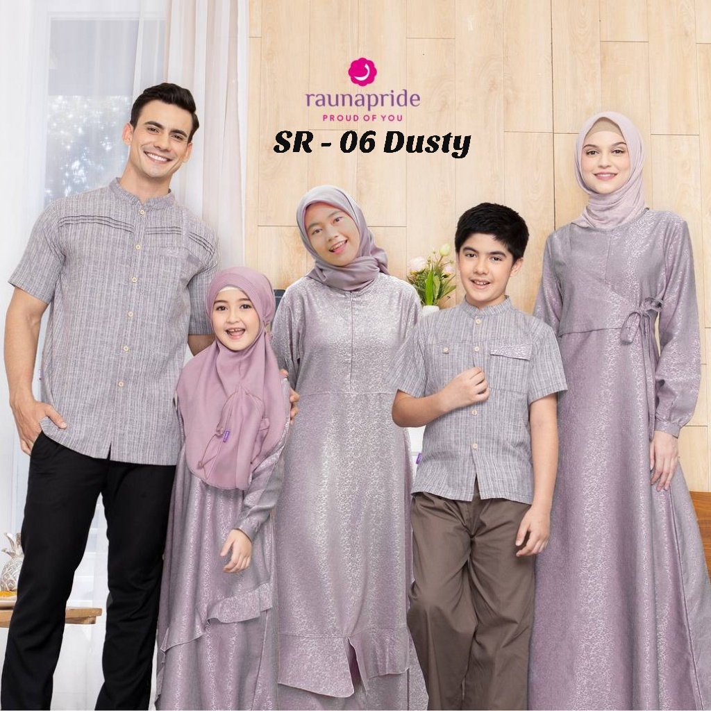 Jual Rauna - Baju Muslim Sarimbit Keluarga SR 06 Dusty Gamis Ibu Anak ...