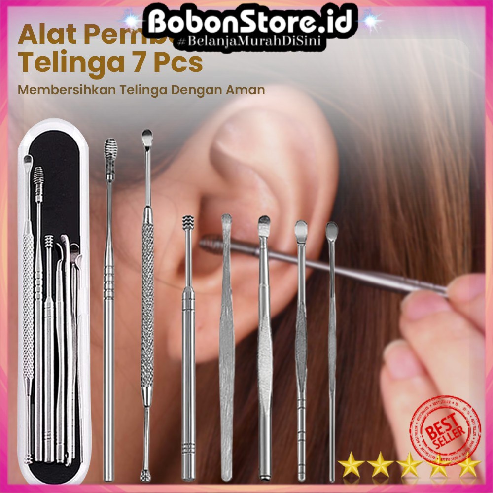 Jual Alat Pembersih Telinga Korek Kuping Ear Wax Picker 7 PCS | Shopee ...