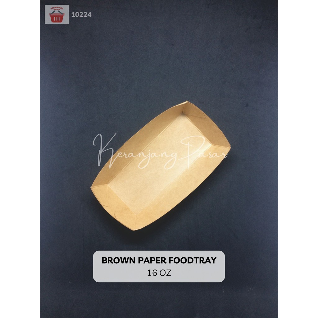 Jual Brown Paper Food Tray / Kertas Kentang 16/18/22 Oz (50pcs ...