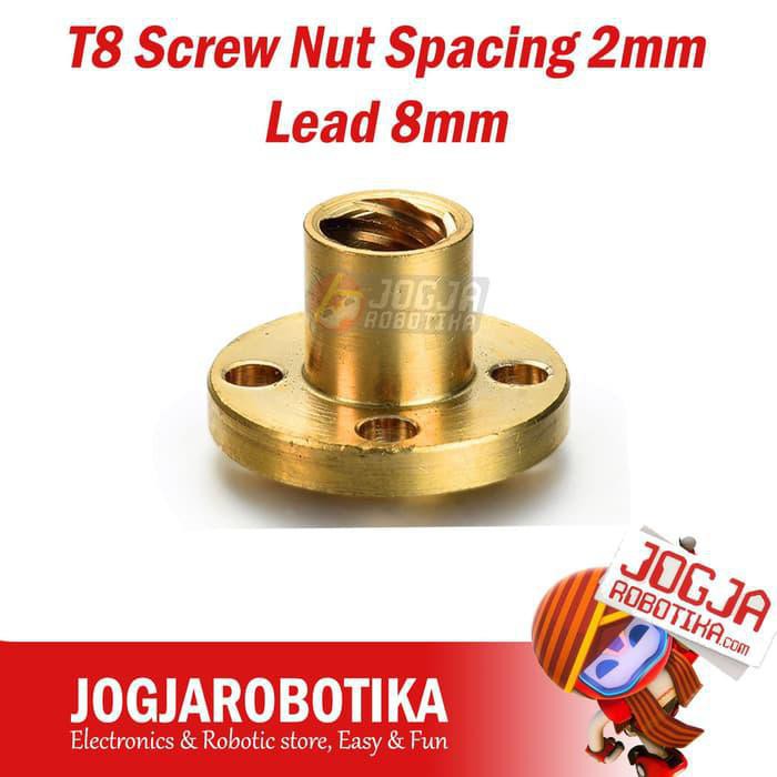 Jual T8 Screw Nut Spacing 2mm Lead 8mm | Shopee Indonesia