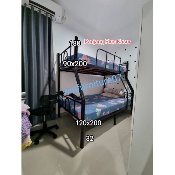 Jual RANJANG TINGKAT BESI SLOP 90/120 PLUS KASUR LOTUS | Shopee Indonesia