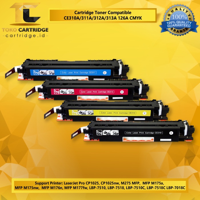Jual Toner Cartridge Compatible CE310A CE311A CE312A CE313A 126A For ...