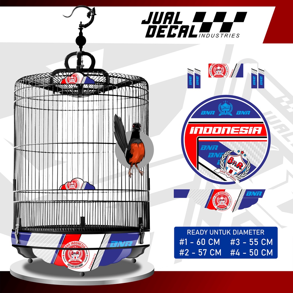 Jual Decal Tebok Sangkar Burung Murai Batu BNR Coomunity Stiker Kandang Bulat Ebod Jaya Radja ...
