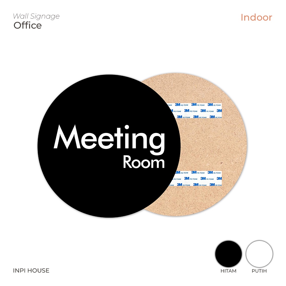 Jual meeting room - sign system interior - papan tanda ruang - Hitam ...