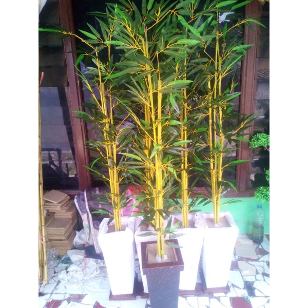 Jual Tanaman hias bambu artificial rimbun pot jumbo 130cm | Shopee ...