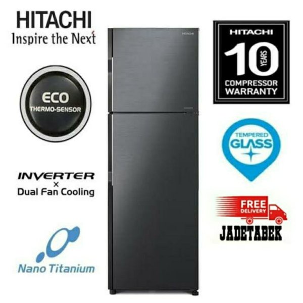 Jual KULKAS 2 PINTU HITACHI R-V40PGD8 BBK BSL INVERTER KAPASITAS 340 LITER - RV40PGD8 | Shopee ...