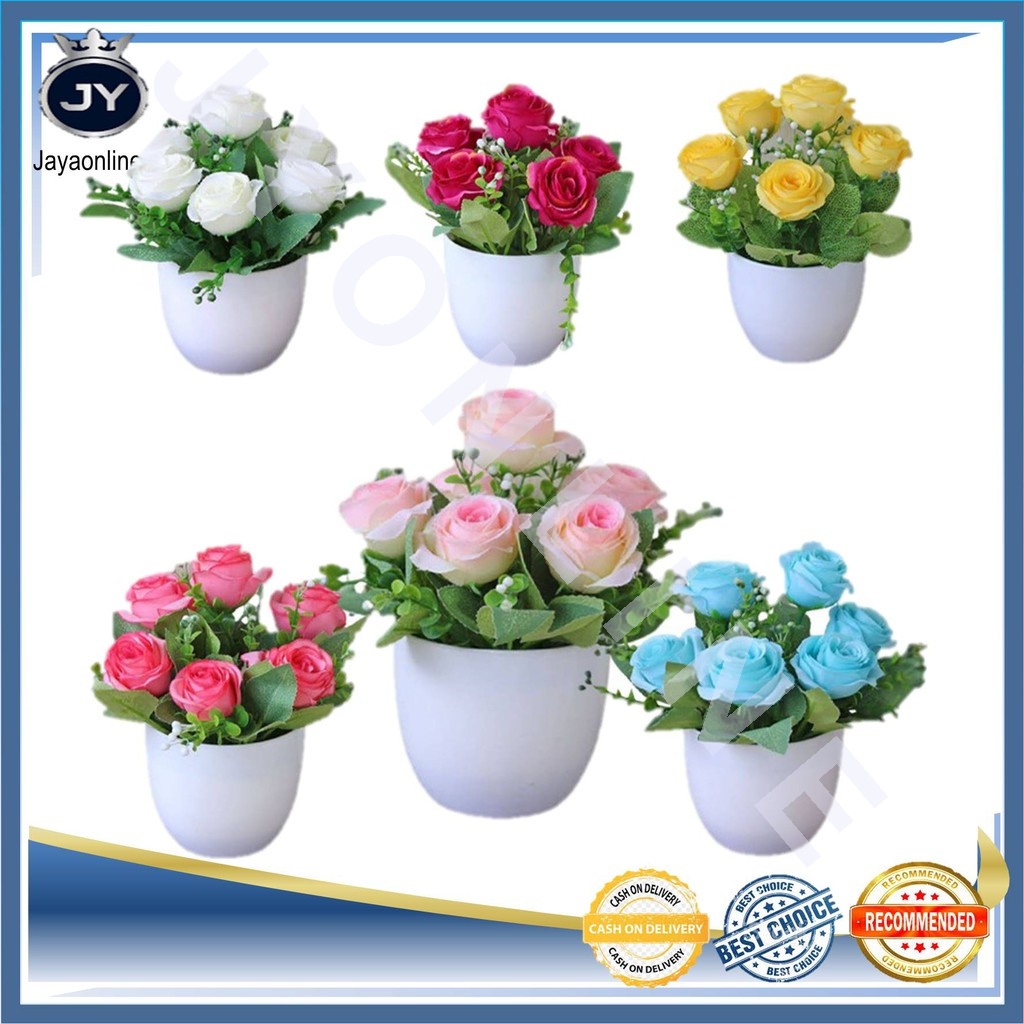 Jual JY POT26 TANAMAN BUNGA MAWAR BESAR /TANAMAN HIAS PLASTIK DEKORASI ...