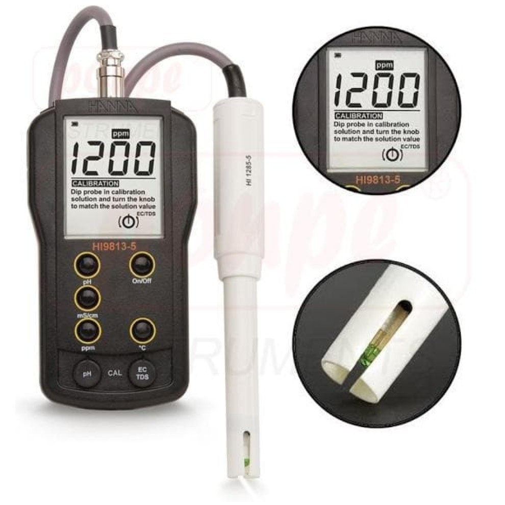 Jual alat ukur uji mengukur ph EC TDS meter asam digital hanna HI 9813 ...