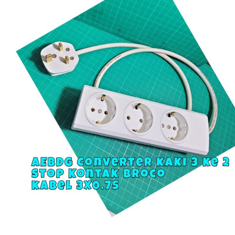 Jual AEBDG KONVERTER OVER STEKER KAKI 3 KE 2 / STOP Kontak Kaki 3 Tiga ...