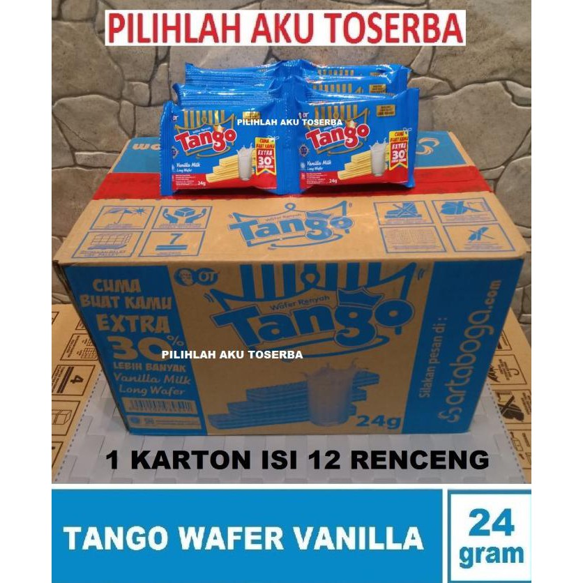 Jual Pasti Ready Tango Wafer Vanilla 24 Gr - ( Harga 1 Karton Isi 12 Renceng X 10 Pcs ) | Shopee ...