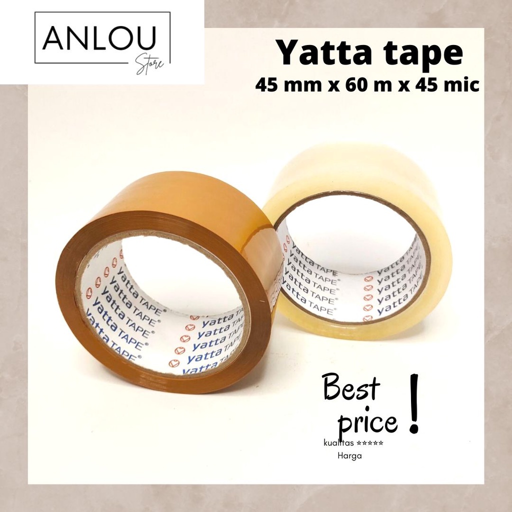 Jual Lakban Bening Coklat 2 Inch Merk Yatta 45 MM x 60M (72 Yard) - Per pcs | Shopee Indonesia