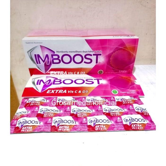 Jual IMBOOST EXTRA VIT C + D3 ISI 8 TAB - LENGKAP VITAMIN C VITAMIN D3 ...