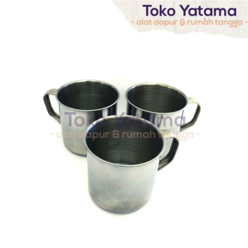 Jual MUG STAINLESS 7 CM CANGKIR KOPI KECIL GELAS STENLIS MUK OUTDOOR ...