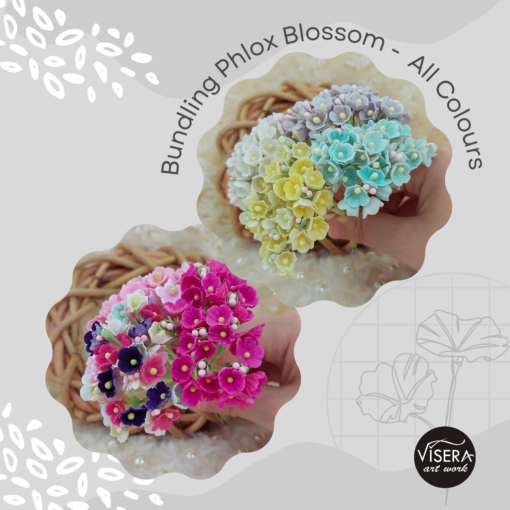 Jual Phlox Blossom Bundle All Colours Premium Flocked Paper Flower ...