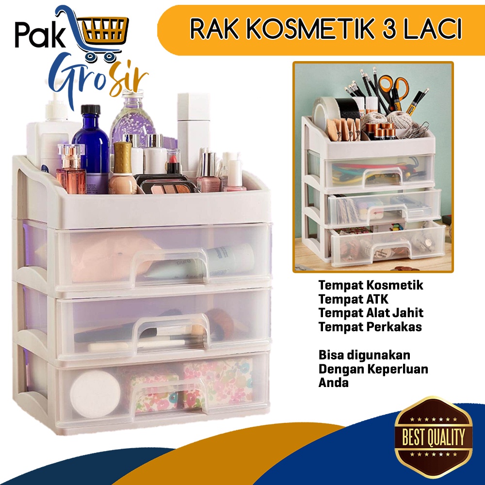 Jual Rak Kosmetik Laci 3 Susun Organizer Multifungsi Laci Susun Storage ...