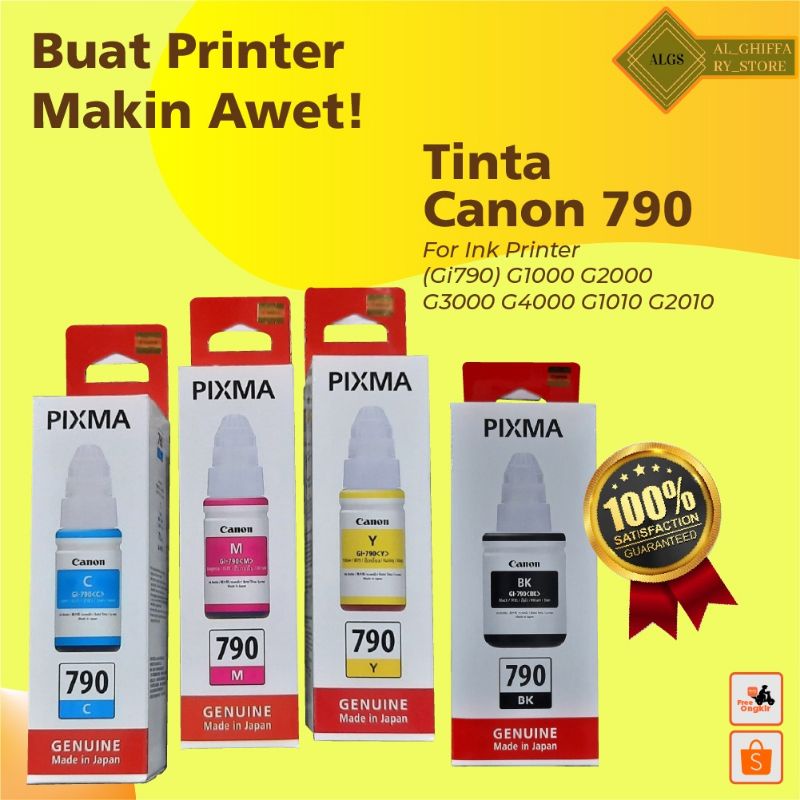 Jual Tinta Canon 790 1 SET 4 For Printer G1000 G2000 G3000 G4000 G1010 ...