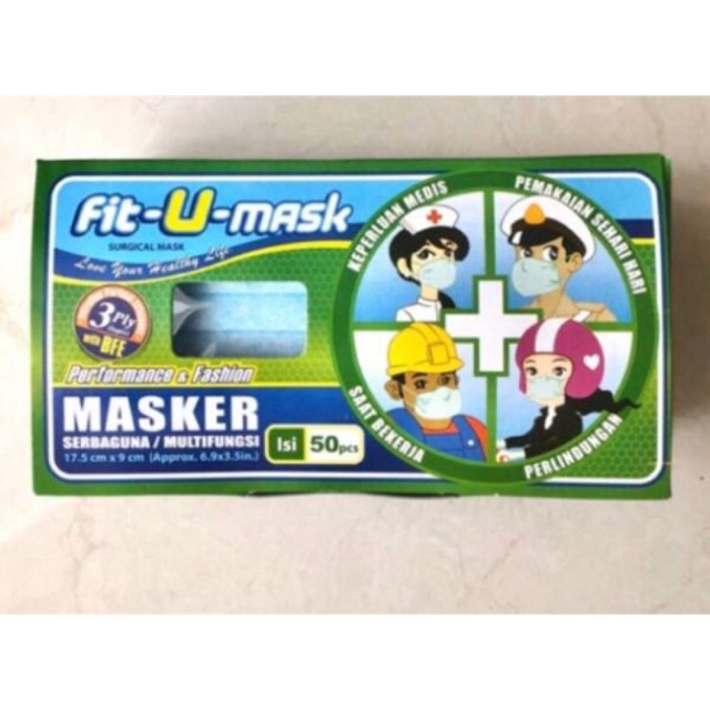 Jual Masker u mask 3 ply (50 pcs) | Shopee Indonesia