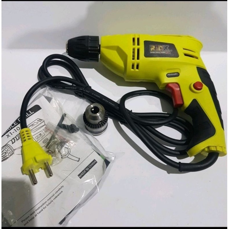 Jual RIDX DRILL X1-10 BOR 10 MM KEYLESS + EXTRA KEPALA BOR 10MM REVERSIBLE | Shopee Indonesia