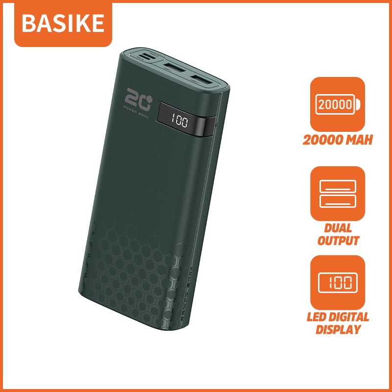 Jual Basike Powerbank 10000 mAh Dual USB LED Power bank Mini Murah Fast ...