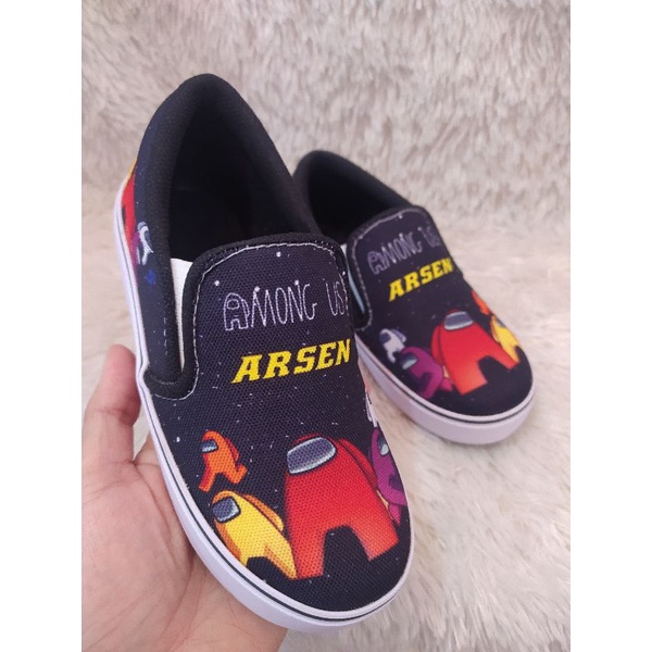 Jual MODEL TERBARU SEPATU ANAK KARAKTER AMONG US HITAM FREE CETAK NAMA ...