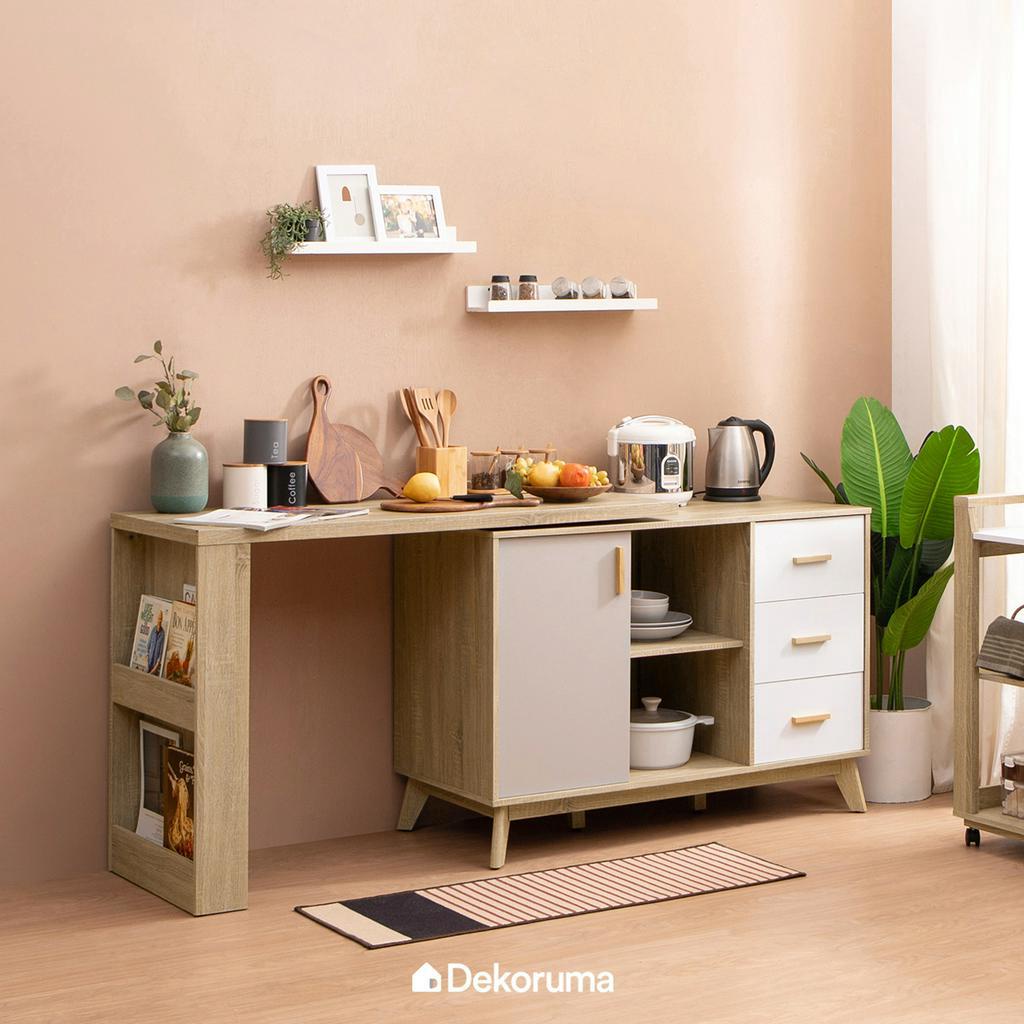 Jual Dekoruma Isy Lemari Dapur dengan Meja Makan | Swivel Kitchen ...