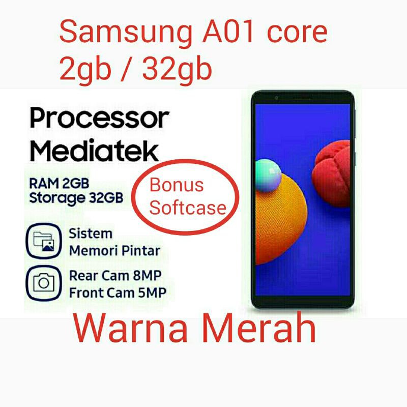 Jual SAMSUNG GALAXY A01 CORE 2/32 GB - RED (BONUS SOFTCASE) | Shopee ...