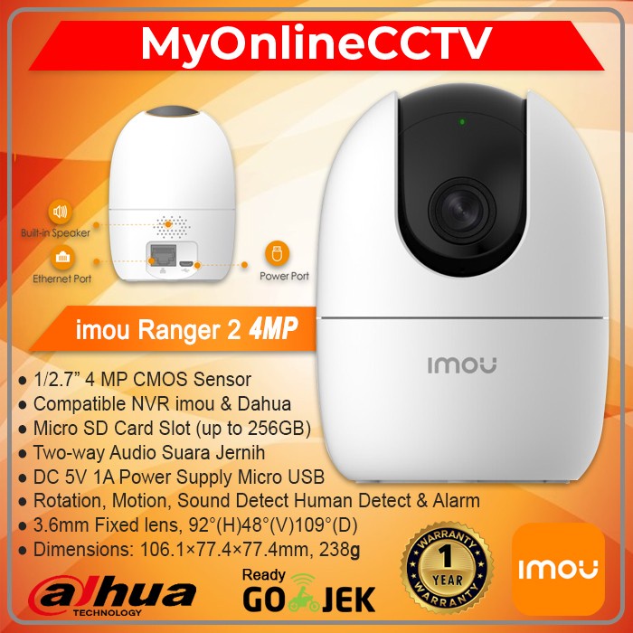 Jual IMOU Ranger 2 4MP IP Camera Wireless Paket CCTV Wifi Dahua ...