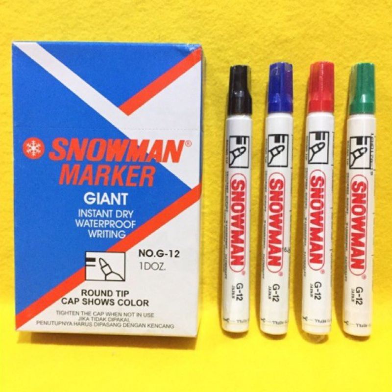 Jual Spidol Permanent Snowman No G 12 JAPAN | Shopee Indonesia