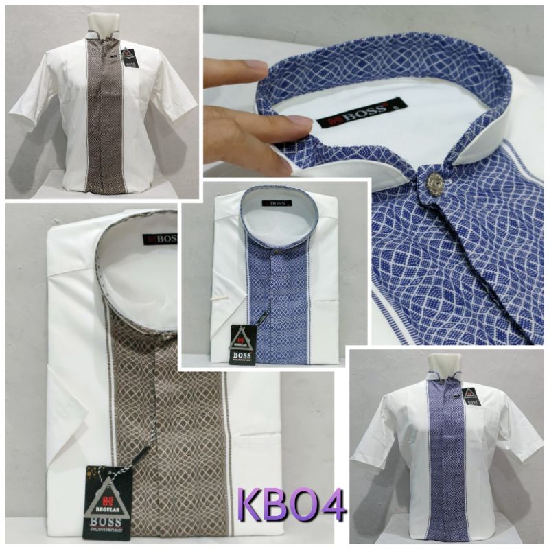Jual Kemeja Koko Boss Exclusive Katun Doby Reguler KB04 Lengan Pendek | Shopee Indonesia