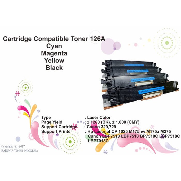 Jual Toner Cartridge Compatible Printer HP Color Laserjet CP1025 130A ...