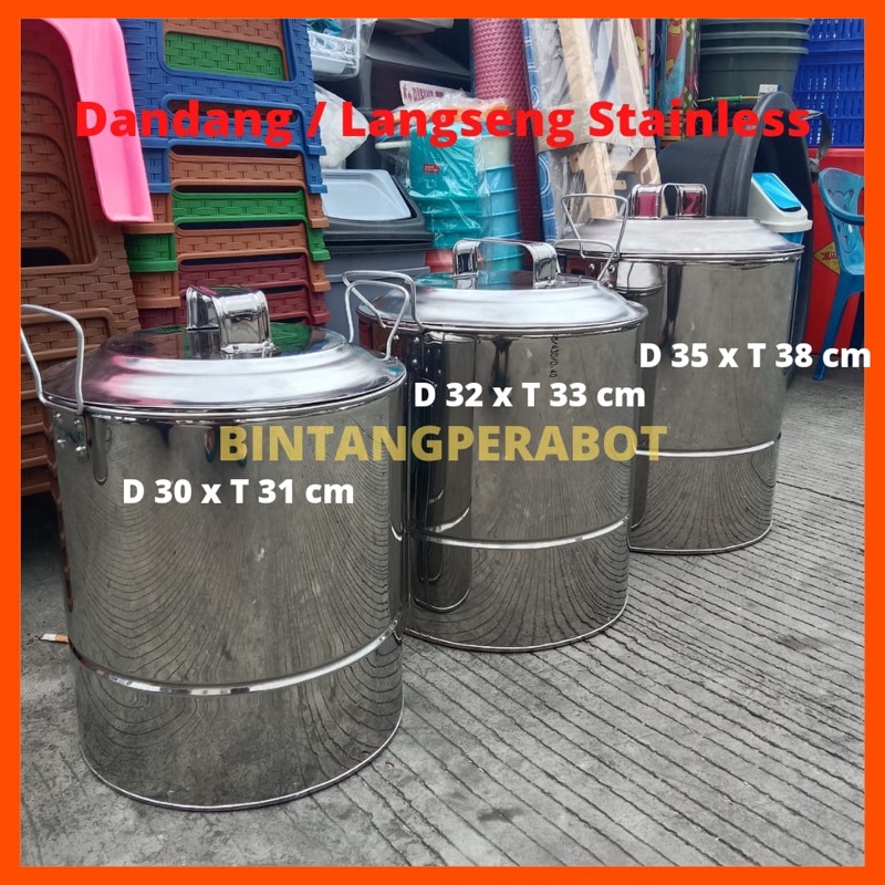 Jual STAINLESS - Dandang Langseng Panci No 30 32 35 cm / Panci Langseng ...
