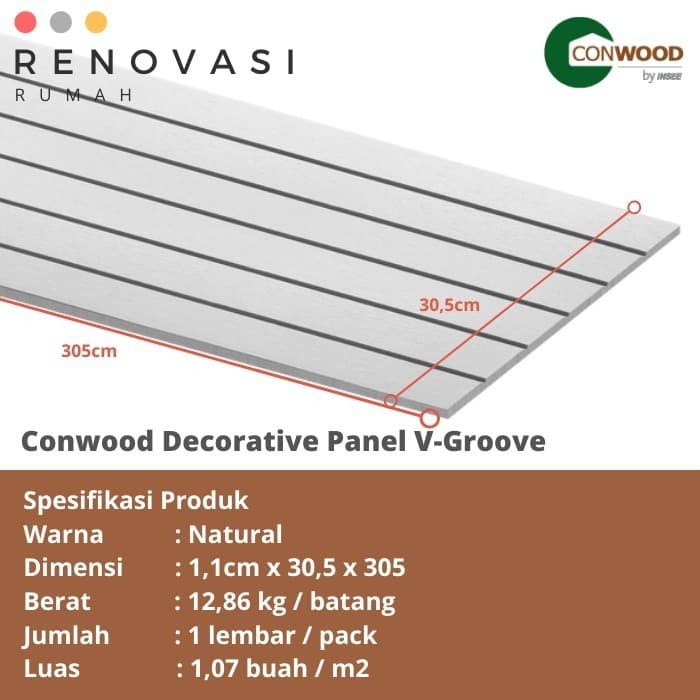 Jual Conwood Panel Decorative V-Groove - Dinding Pengganti Kayu Murah ...