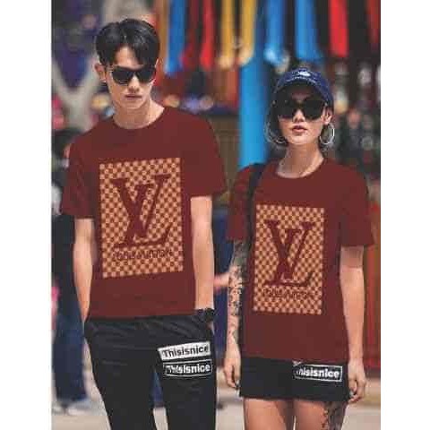Jual BAJUKITA INDO P7 Cp Pdk LV Maroon LT couple baju lv combed maron | Shopee Indonesia