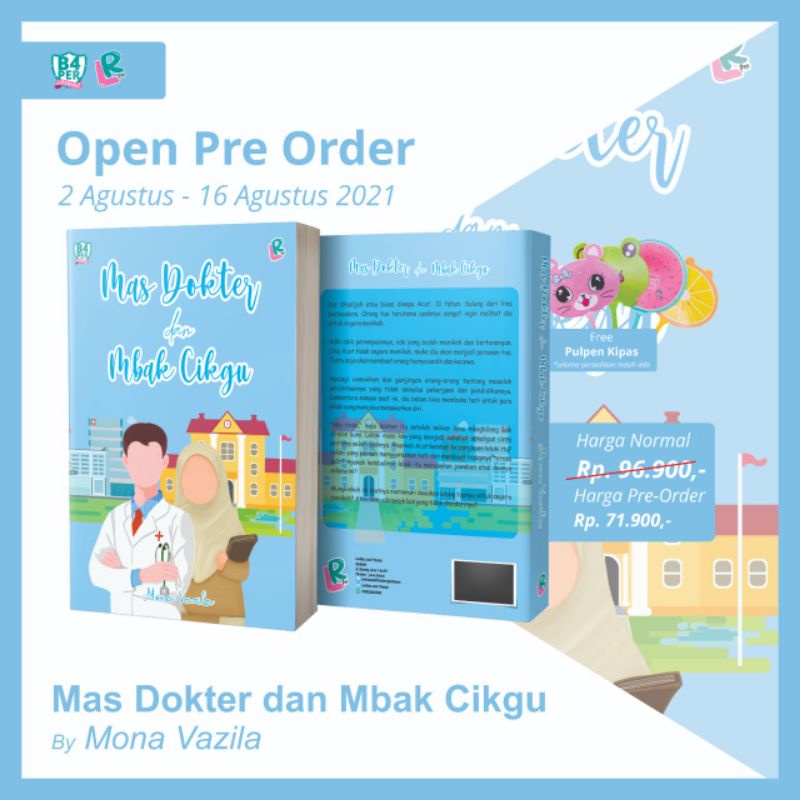 Jual Buku Novel Mas Dokter dan Mbak Cikgu by Mona Vazila - B4PER - Novel Original free pulpen ...