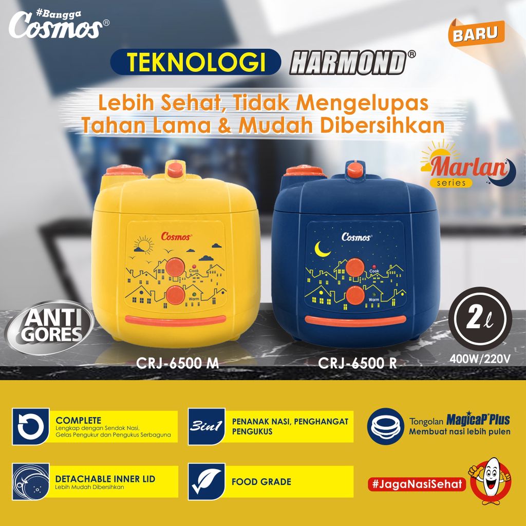 Jual Cosmos Rice Cooker - CRJ-6500 - 2 Liter - Marlan Series | Shopee ...