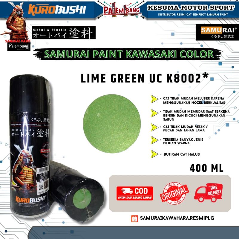 Jual Cat Pilok pilox Cat Semprot Samurai Paint UC K8002* Lime Green 400ml 100% Garansi Original ...