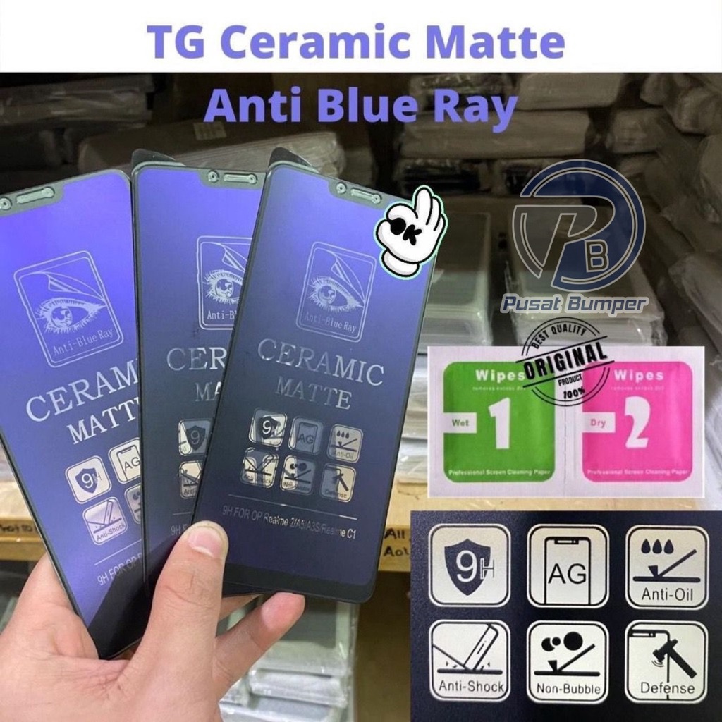 Jual TEMPRED GLASS BLUE MATTE KERAMIK CERAMIC SAMSUNG M22 M30 M31 M32 M33 M51 M52 A01 CORE A16 ...
