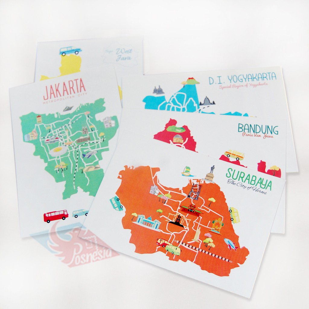 Jual Kartu Pos / City Map Postcard | Shopee Indonesia