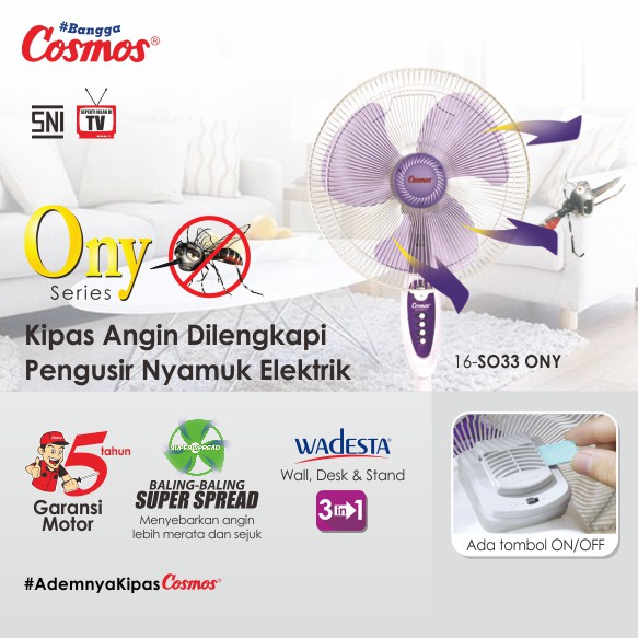 Jual Cosmos Kipas Angin WADESTA(WallDeskStand) 16-S033 ONY(Pengusir ...